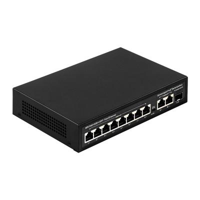 China 11 Port 100M Unmanaged Ethernet Switch With 8 Port AI 25 Meter PoE 120W Power for sale