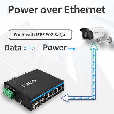 中国 産業用アンマネージド POE スイッチ 4 ポート 100Mbps SFP 光ファイバーネットワーク 15.4W/30W 標準 販売のため