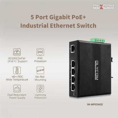 China Interruptor de red industrial de 5 puertos Interruptor Ethernet de marca E con protección contra sobretensiones de 4 KV for sale