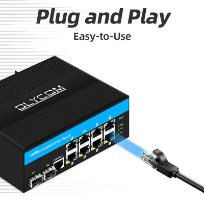 China 10port Gigabit 10/100/1000mbps L2 Managed POE Switch With 2 Sfp Din-rail DC48V input for sale