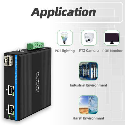 China Mini Din Rail Ethernet Fiber Switch 100/1000M 60W POE Budget DC48V Unmanaged for sale