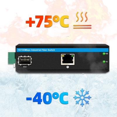 Chine Convertisseur multimédia en fibre optique mini 2 ports 10/100 mpbs avec commutateur Ethernet LC 1RJ45+1SFP pour une utilisation en extérieur à vendre