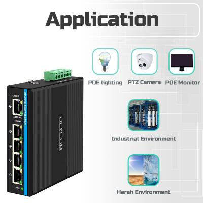 China Mini 5 Port Industrial Ethernet Switch 4 RJ45 Port To 1 Uplink RJ45 Gigabit Unmanaged Switch Dc12v/24v Input for sale