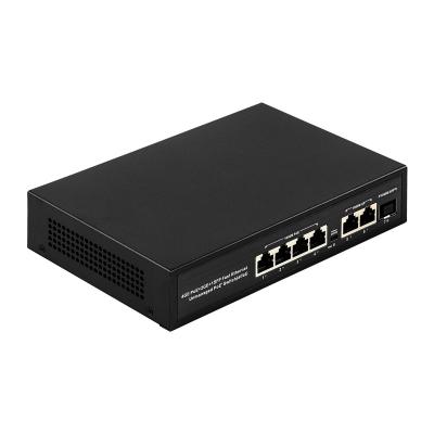 China 6 Port Plug And Play POE Switch 48V With 1000Mbps Ports IEEE 802.3 Af/at Ethernet Switch Suitable For POE IP Camera for sale