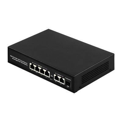China 6 Port Plug And Play POE Switch 48V With 1000Mbps Ports IEEE 802.3 Af/at Ethernet Switch Suitable For POE IP Camera for sale