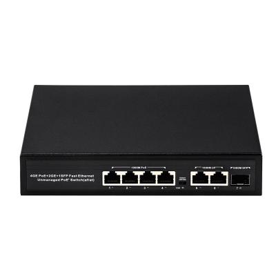 China 6 Port Plug And Play POE Switch 48V With 1000Mbps Ports IEEE 802.3 Af/at Ethernet Switch Suitable For POE IP Camera for sale