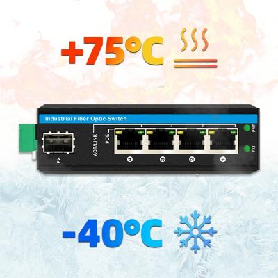 China 5 Port Gigiabit Outdoor Poe Switch Mini Industrial Fiber Switch IP40 Din Rail Switch for sale