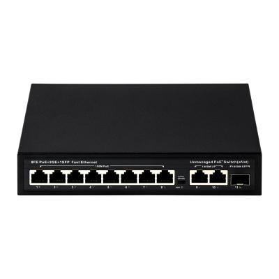 China Extended Range 8-Port PoE Switch 10/100M with 120W/150W Consumption and 250m Coverage for sale