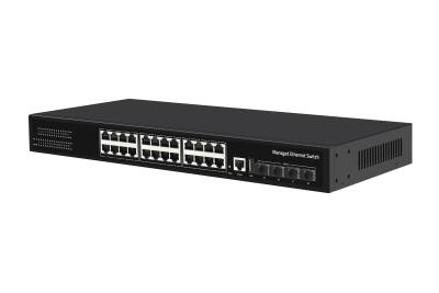 China Fabrikpreis 10G-Switch 24 Port Ethernet-Faser-Switch Desktop L3 verwalteter Netzwerk-Switch AC100-240V 1U-Rack zu verkaufen