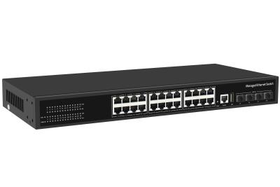 China Fabrikpreis 10G-Switch 24 Port Ethernet-Faser-Switch Desktop L3 verwalteter Netzwerk-Switch AC100-240V 1U-Rack zu verkaufen