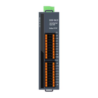 China Modbus-TCP bus PAL I/O System extensible coupler Industrial Control 16DI+16DO PNP DC24V Input 2RJ45 IP20 for sale