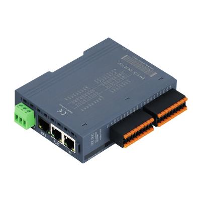 China Modbus-TCP bus PAL I/O System extensible coupler Industrial Control 16DI+16DO PNP DC24V Input 2RJ45 IP20 for sale