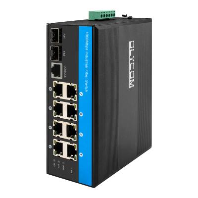 China L2 managed network switch Vitesse chipset industrial ethernet switch with 2SFP+8RJ45 for sale