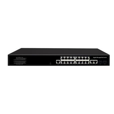 China 16 Port 1G Managed PoE Switch SFP/RJ45 Uplink 200W PoE Budget 1U Rack Single AC Input for sale