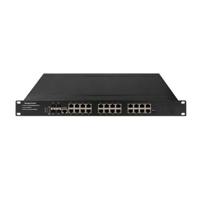 China 220VAC Industrial Managed Ethernet Switch 4SFP Fiber 24UTP Ports for sale