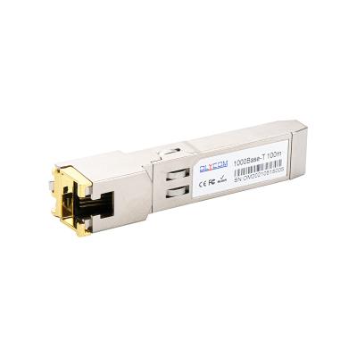 China 10/100/1000BASE-T RJ45 SFP Module Transceiver 100m Over Cat5 UTP Cable Hot Pluggable for sale