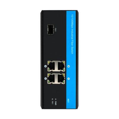 China 5 puertos con interruptor de fibra industrial 10/100M Ethernet rápido DIN Rail sin ventilador CE en venta