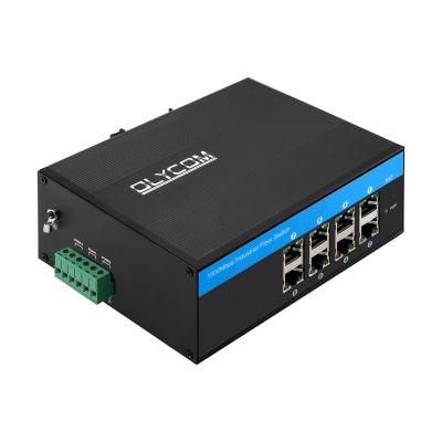 China 8 Port E-Mark Hardened PoE Switch 240W Gigabit Ethernet DC48V Unmanaged Din Rail for sale