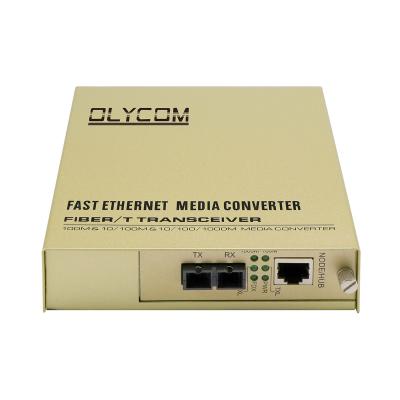 China Gigabit Unmanaged Media Converter AC Input 2-Core Singlemode SC Port 100KM Max for sale