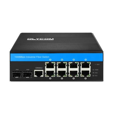 China Industrial Managed Ethernet Gigabit 2.5G SFP Switch LC Connector 8 Poort UTP koper Te koop
