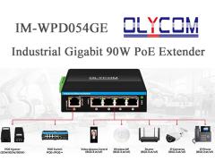 1000mbps 4 portas poe extensor af/at/bt 30w/60w/90w 1 Porta 802.3bt PoE++ para 4 Porta 802.3af/at ethernet extensor exterior