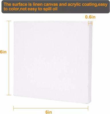 China White Mini 6''x 6'' stretched painting canvas DIY Customizable Size For Painting for sale