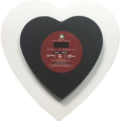 China Heart Shaped Stretched Canvas Board Pre Primed Blank Stretched Canvases For Painting for sale