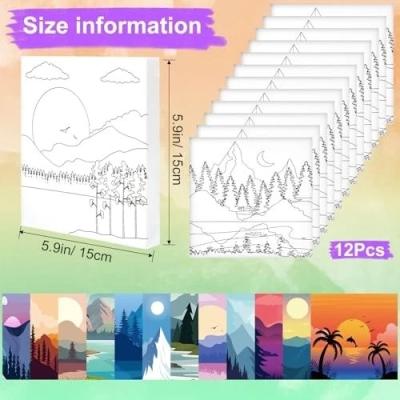 China Matte Finish Landscape Paint By Numbers Canvas With Wooden Frame for sale