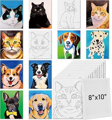 China 3mm Thickness Pre Drawn Outline Sketched Canvas For Kid Beginners Student Adults for sale