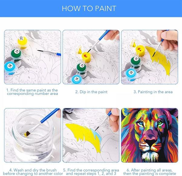 Quality Beginner Friendly Pre Printed Canvas Oil Painting Set Cute Animals For Children for sale