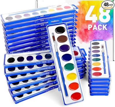 8 Watercolor Acrylic Paint Set Washable Bright Colors Includes Paintbrush