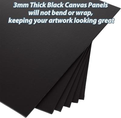 China 15 Pack Canvas Boards For Oil Painting , Black Cotton Canvas Panels Multi Purpose for sale