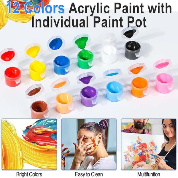 Quality OEM ODM 6 Pack Pre Printed Painting Set With Paints Brushes Palette And Easels for sale