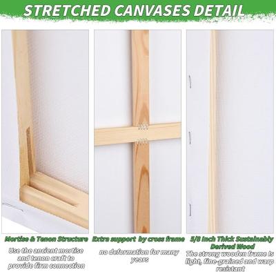 China 60x90cm Large Stretched Canvas Board Acid Free Cotton Primed Stretched Canvases for sale