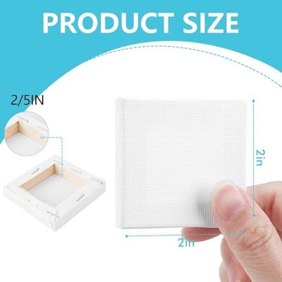 China Mini Linen Cotton Stretched Canvas 2 X 2 Inch Art Primed Canvases Board For Painting Kids for sale