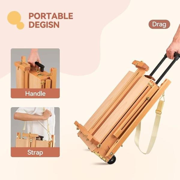 Quality Holds Canvas Wood Portable Adjustable Art Painting Easel French Style With for sale
