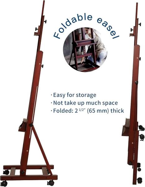 Quality Large H Frame Wooden Display Easel Artist Studio Floor Easel For Canvas Holding for sale