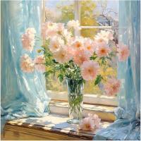 Quality 40x40cm Pre Printed Pre Drawn Canvas Board Floral Style For Painting for sale