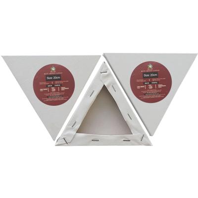 China Customized Size Triangle Shaped Stretched Canvas with Matte Finish and Back Staple Allowed for Painting for sale