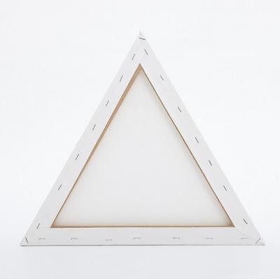China Customized Size Triangle Shaped Stretched Canvas with Matte Finish and Back Staple Allowed for Painting for sale