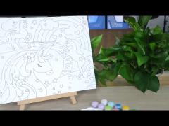 8x8cm DIY Pre Printed Canvas Painting Kits For Kids Includes Brushes and Canvas Ages 6+