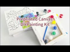 40x40cm Pre Printed Pre Drawn Canvas Board Floral Style For Painting