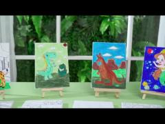 Beginner Friendly Pre Printed Canvas Oil Painting Set Cute Animals For Children