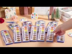 8 Watercolor Acrylic Paint Set Washable Bright Colors Includes Paintbrush