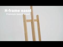 Large H Frame Wooden Display Easel Artist Studio Floor Easel For Canvas Holding