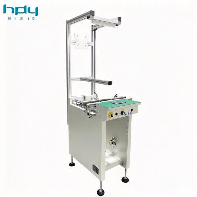 China 0.6M Single Rail Chain Type PCB Linking Conveyor with 35B Stainless Steel Chain, Automatic Rail Width Adjustment, and Built-in Lamp Stand for sale