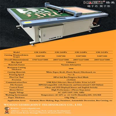 China Speed Tungsten Steel Blade Flatbed Cutter Plotter for Digital Garment Inkjet Plotter for sale