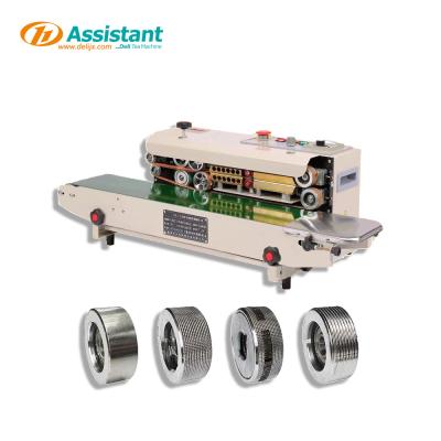 China Elektrische DL-6CFR-900 automatische zakverzegelingsapparaat met datumprinter voor papieren zakjes en filmzakken Te koop