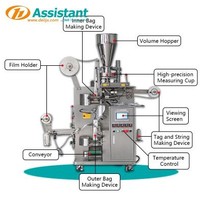 China Electric Driven Pyramid Tea Bag Packing Machine for Food Packaging in Nylon Drip Bags for sale