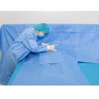 China Abdominal Blue Surgical Drape Laparotomy Drape SMS PP Material for sale